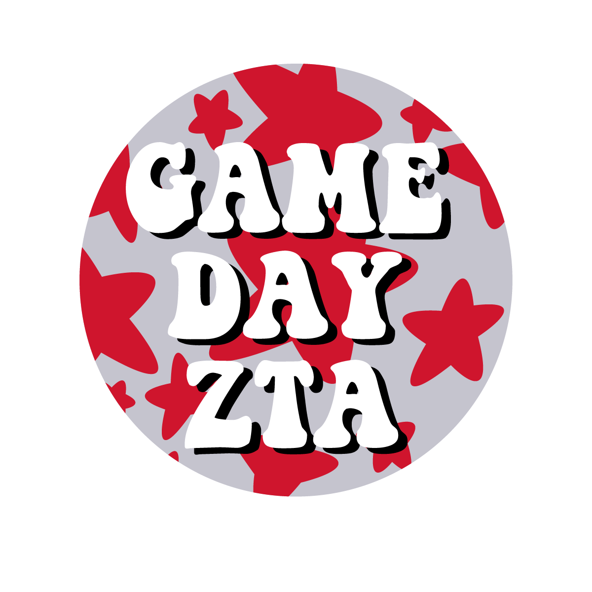 Zeta Taul Alpha - Game Day ZTA Button - PI 21255 – Pink Ink Screen Printing